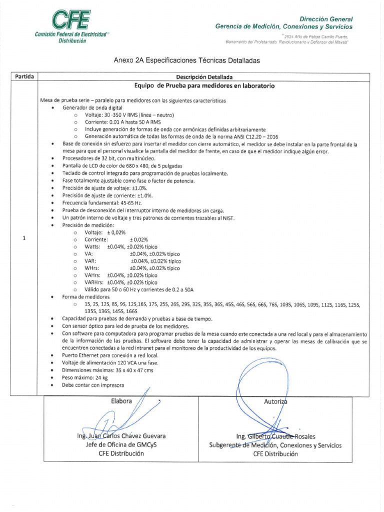 Anexo 2A Especificaciones Técnicas Detalladas | PDF