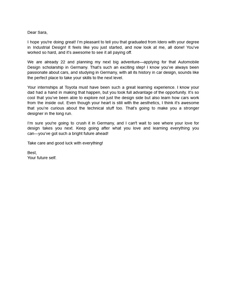 A Letter To Myself | PDF