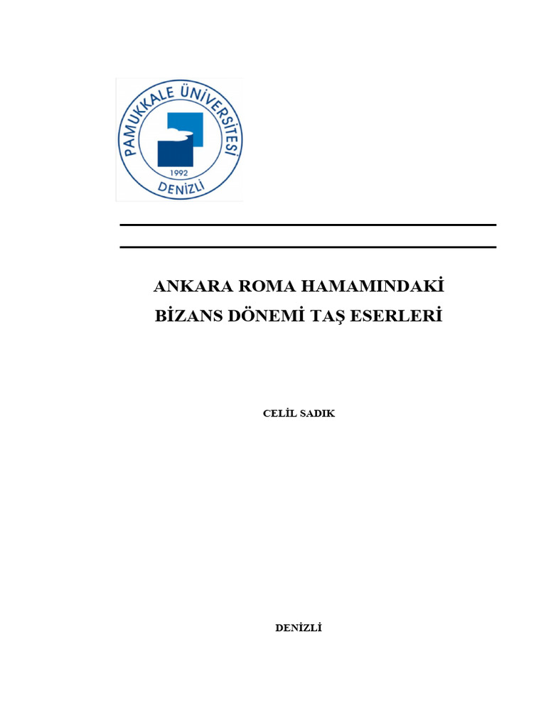 Celil Sadık Bizans Dönemi Ankara Tez | PDF