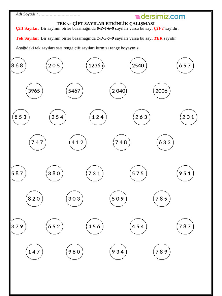 Tek Cift Sayilar | PDF