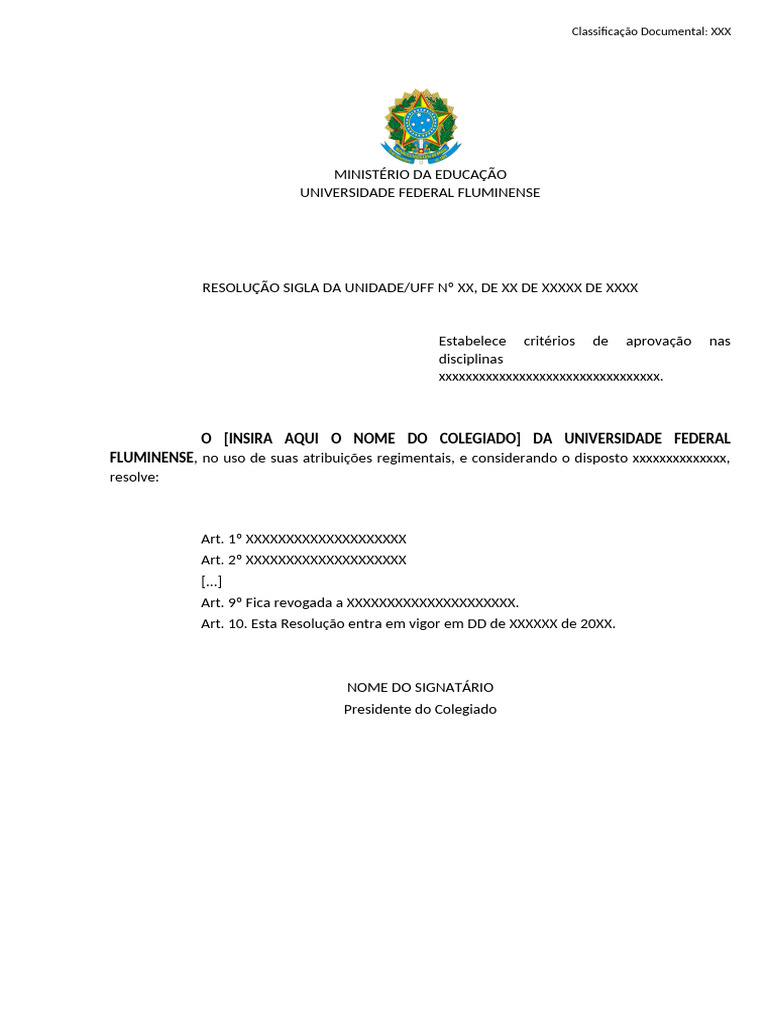 Modelo-editavel-de-Resolucao-Colegiado-de-Unidade | PDF