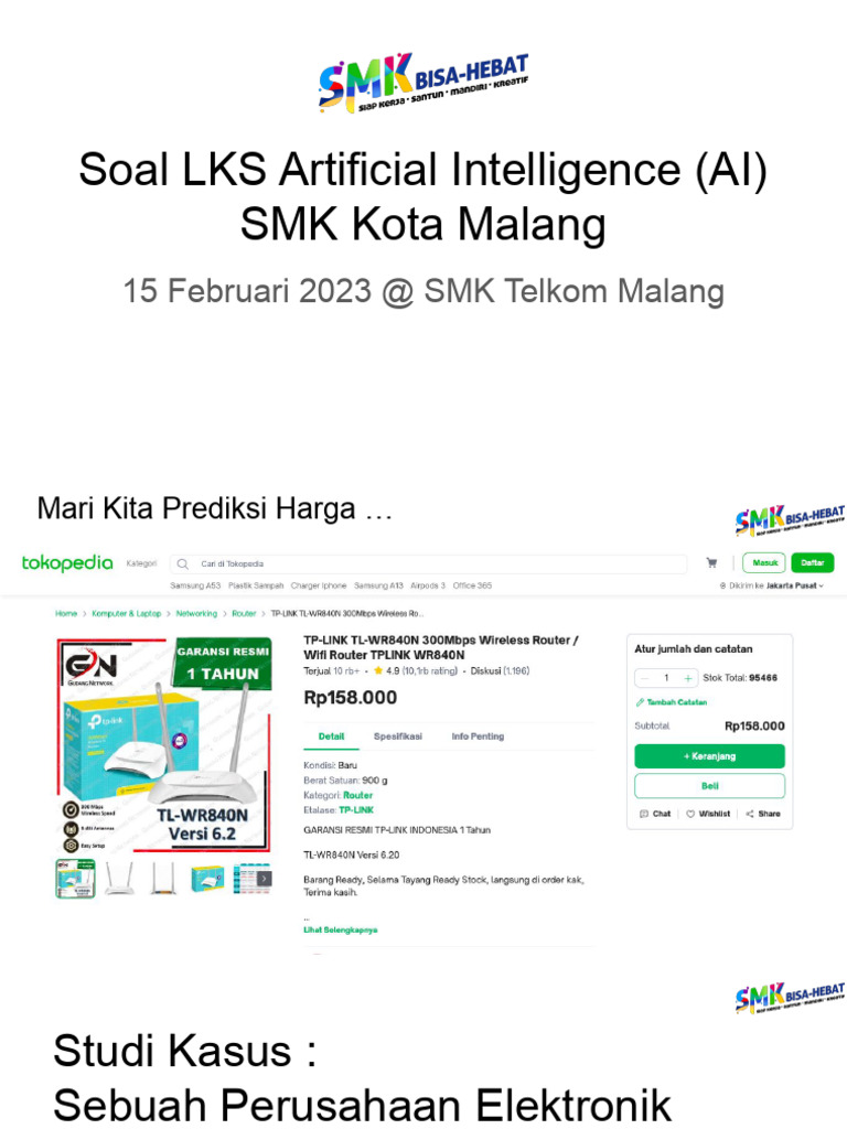 Soal LKS Artificial Intelligence (AI) SMK Kota Malang | PDF