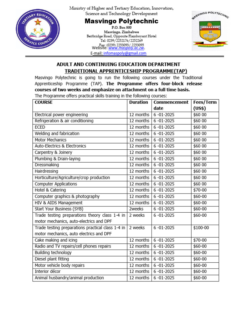 Masvingo Polytechnic | PDF