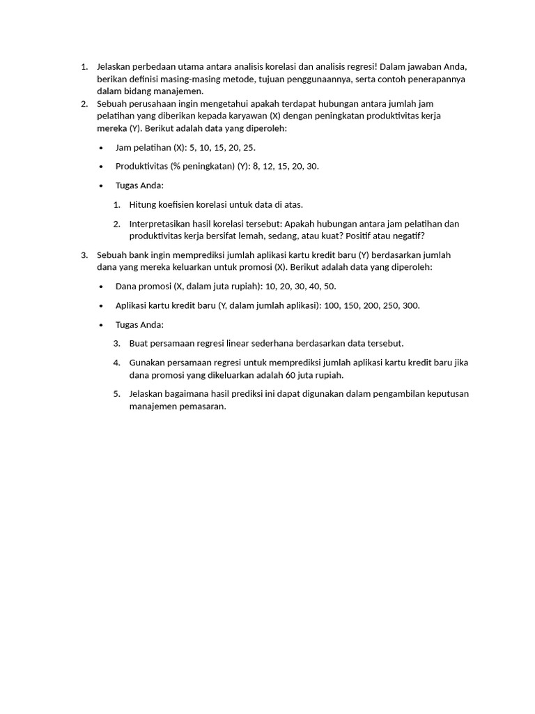 Tugas Analisis Regresi Dan Korelasi | PDF