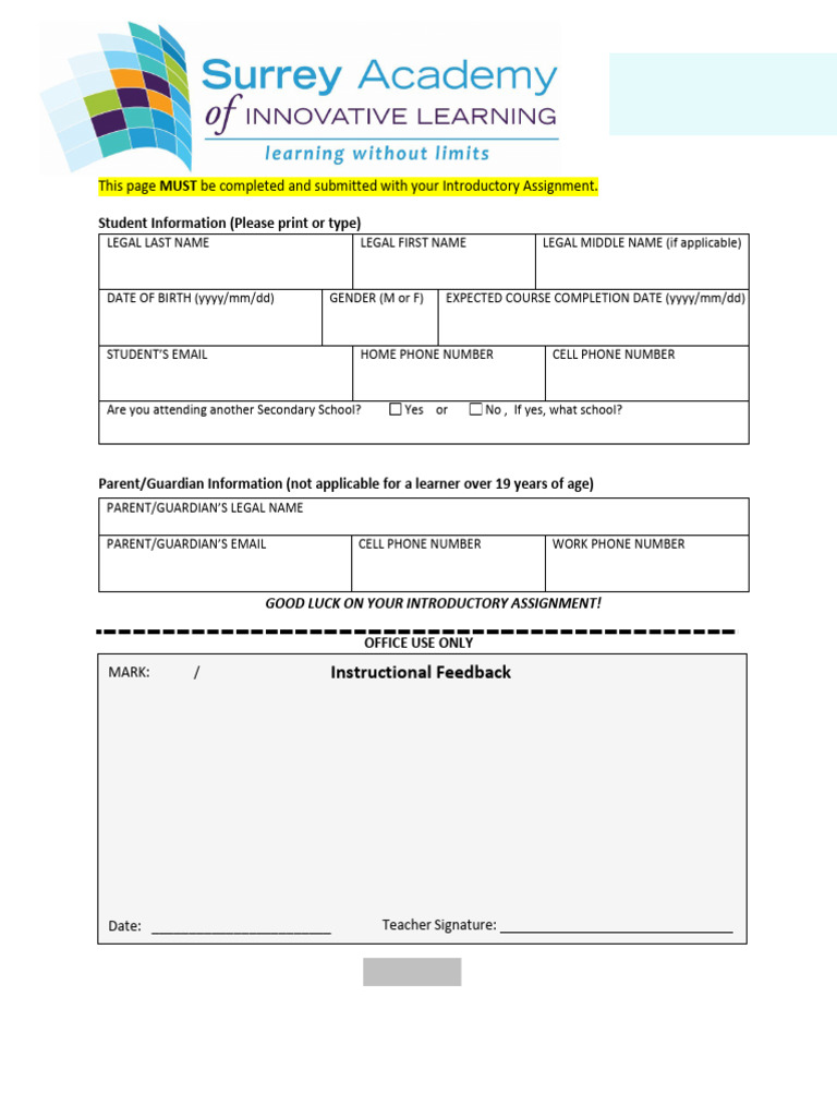 Physics 11 Introductory Assignment Form | PDF | Significant Figures ...