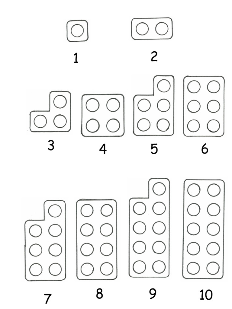 Plantilla Fichas Numicon Original. | PDF