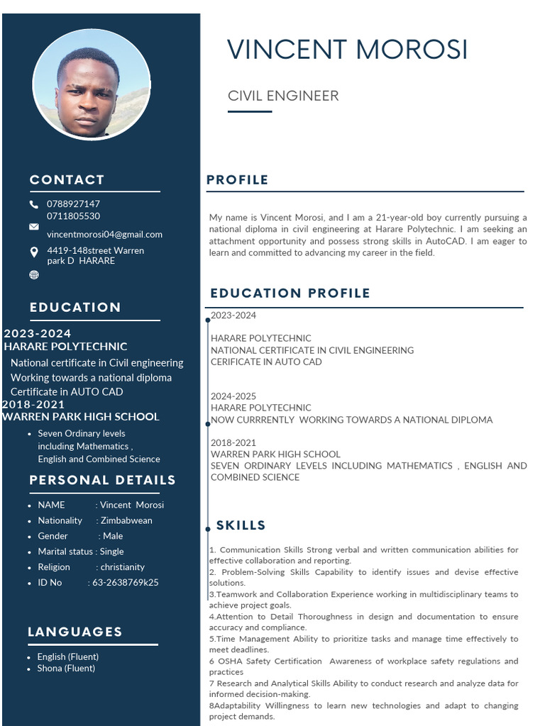 Blue Simple Professional CV Resume | PDF