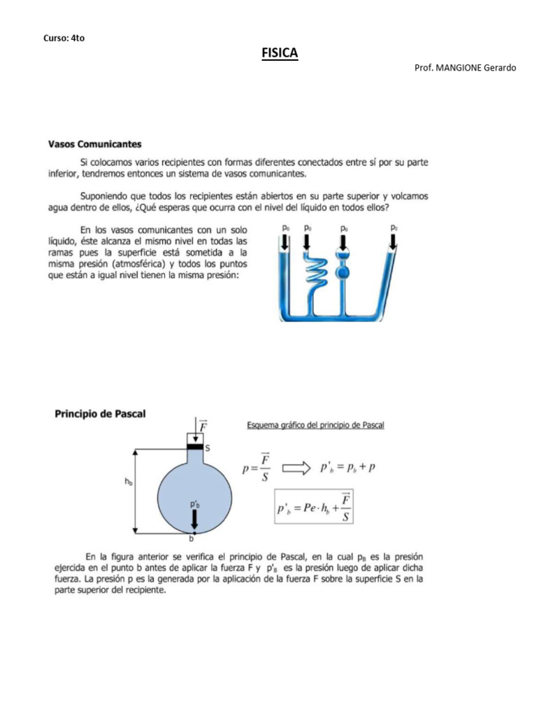 Trabajo Práctico 3 Principio de Pascal | PDF | Pistón | Presión