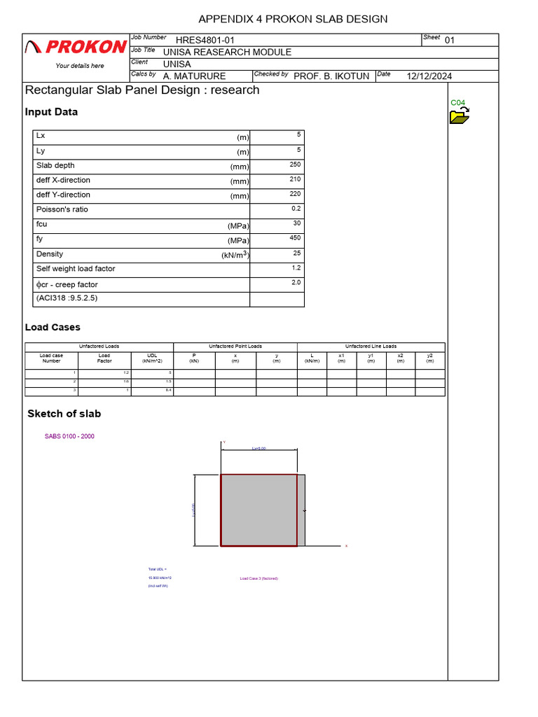 APPENDIX 4_ PROKON SLAB DESIGN | PDF