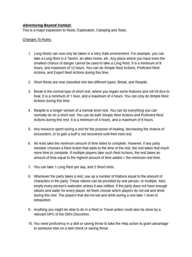 Adventuring Beyond Combat V.1.0 | PDF