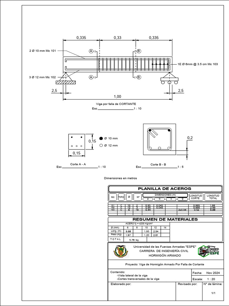 PLANO VIGA-Model | PDF | Material compuesto | Viga (Estructura)