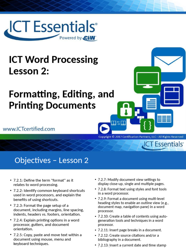 ICT Word Processing Lesson_2 | PDF | Paragraph | Text