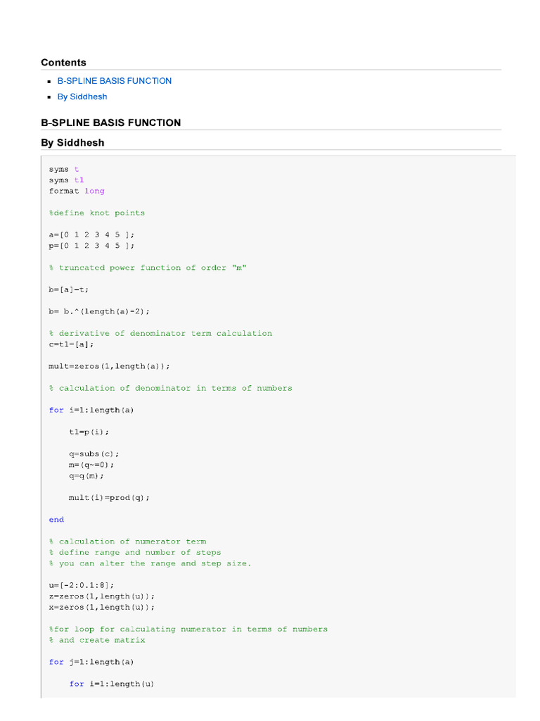 B Spline Basis Function Pdf