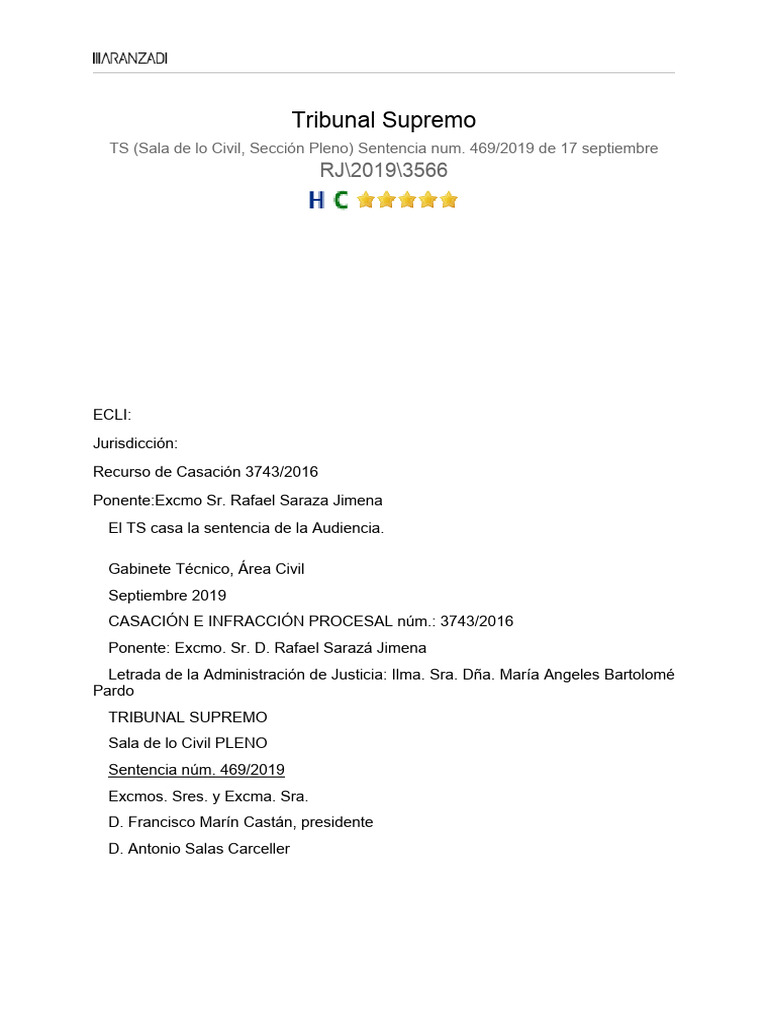 Jur_TS (Sala de lo Civil, Seccion Pleno) Sentencia num. 469-2019 de 17 septiembre_RJ_2019_3566 ...