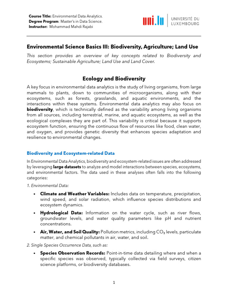 Environmental Science Basics III | PDF | Biodiversity | Ecology
