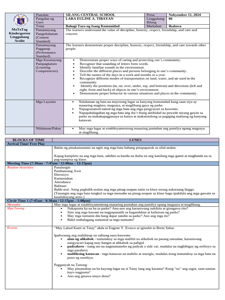 TIBAYAN-DLL-K-week 06-D1-Q2 | PDF