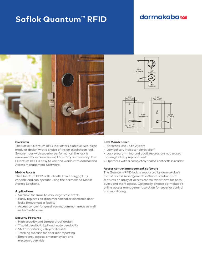 M3695 Quantum RFID A4 07 18 Web | PDF | Access Control