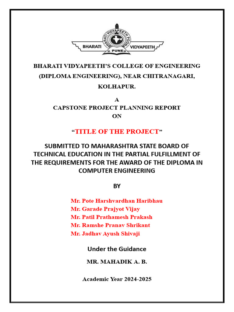 Final Report CPP_Front Page | PDF