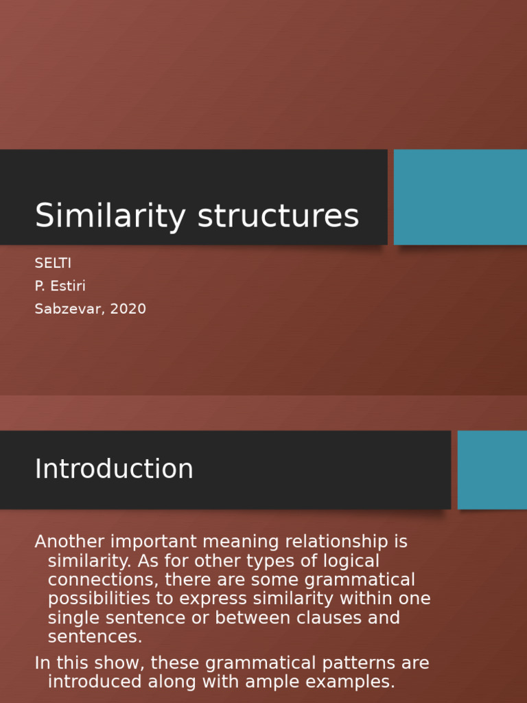 Similarity Structures | PDF | Clause | Adverb