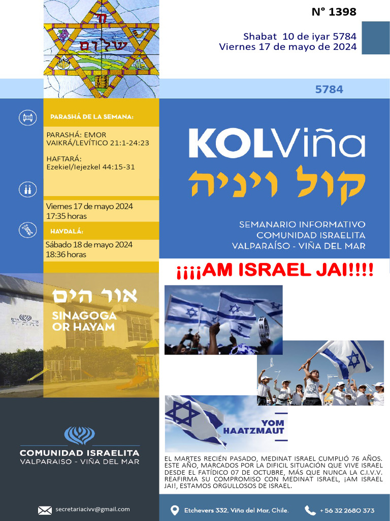 AM ISRAEL JAI!!!!: Shabat 10 de Iyar 5784 Viernes 17 de Mayo de 2024 ...