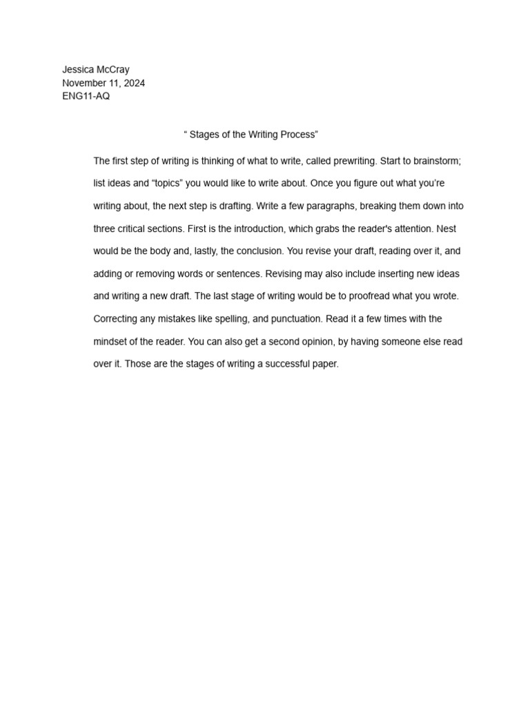 Writing Process Stages Guide | PDF