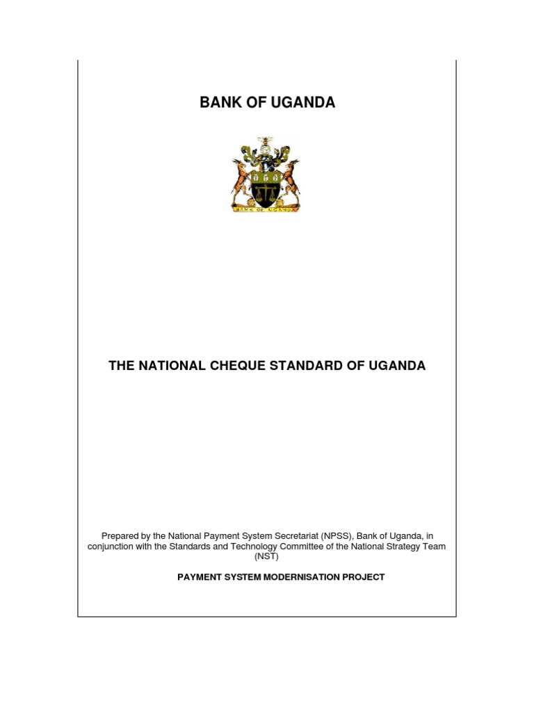 Uganda Cheque Book Guidelines | PDF | Cheque | Banking