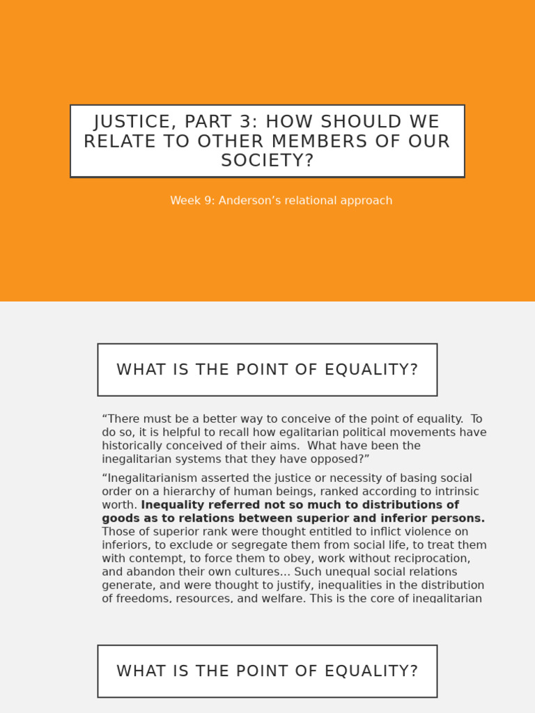 Relational Equality and Freedom | PDF | Egalitarianism | Justice