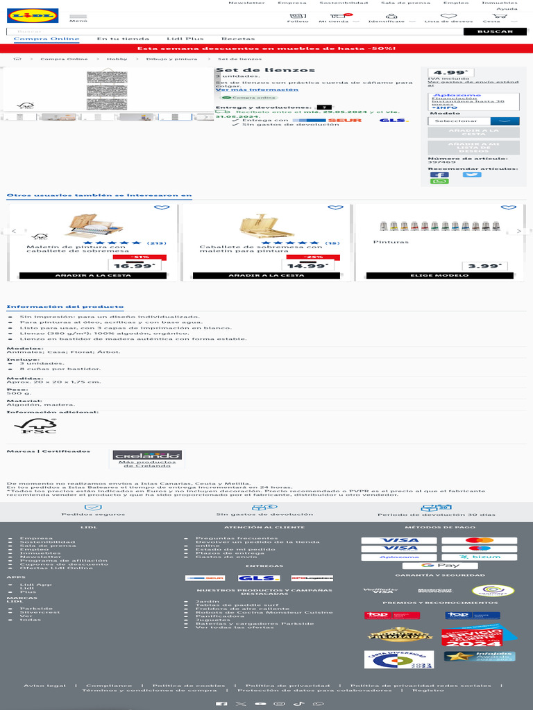 Set de Lienzos Lidl | PDF | Lona