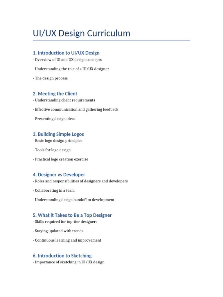 UI UX Design Curriculum | PDF | Design | Human Communication