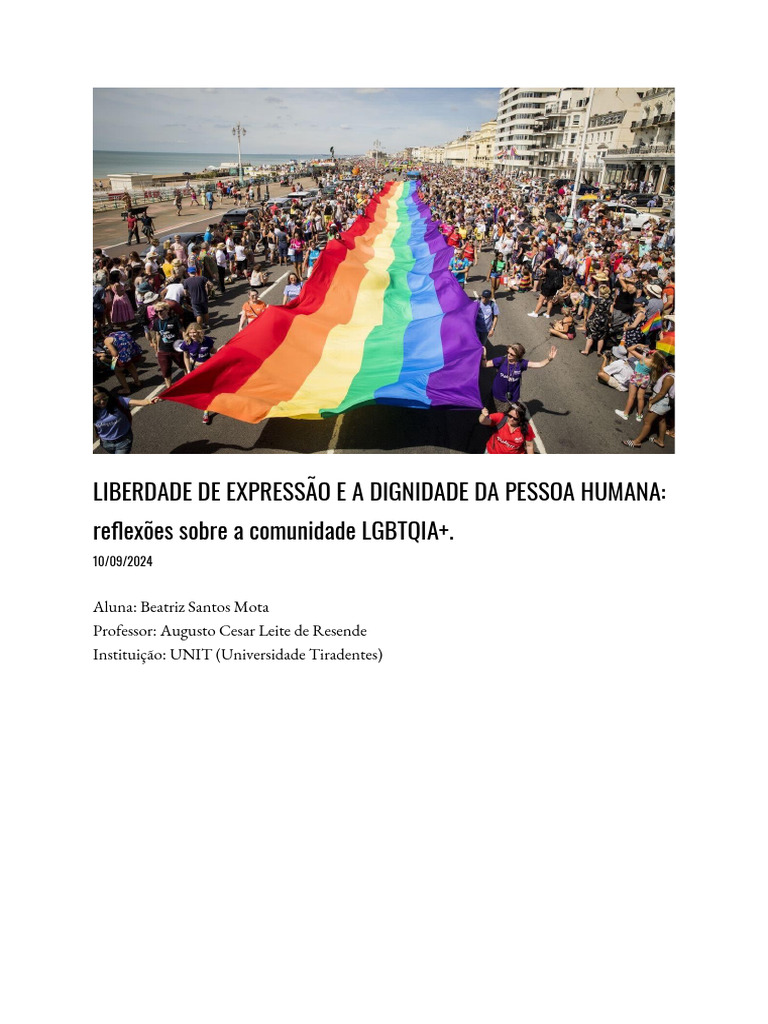 Liberdade de Expressão e Dignidade LGBTQIA+ | PDF | Liberdade de ...