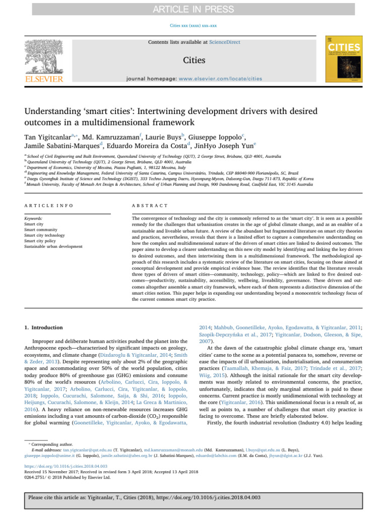 Understanding smart cities- Intertwining development drivers with desired outcomes in a ...