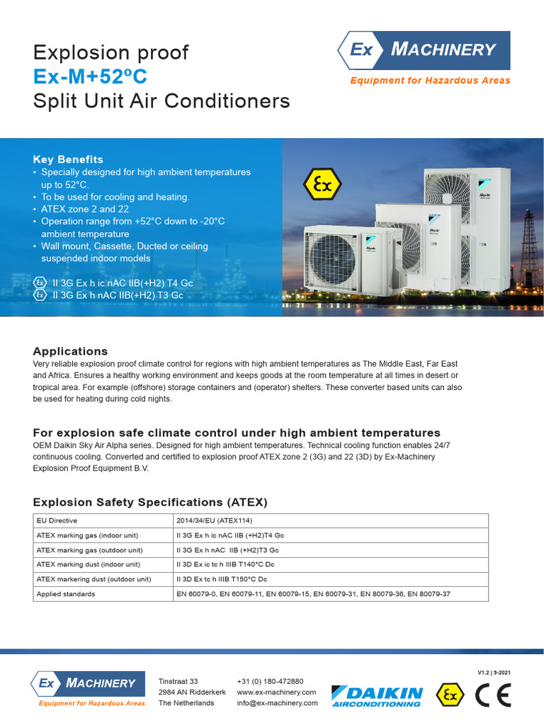 ATEX Ex-M+52C Split Unit | PDF | Air Conditioning | Home Appliance