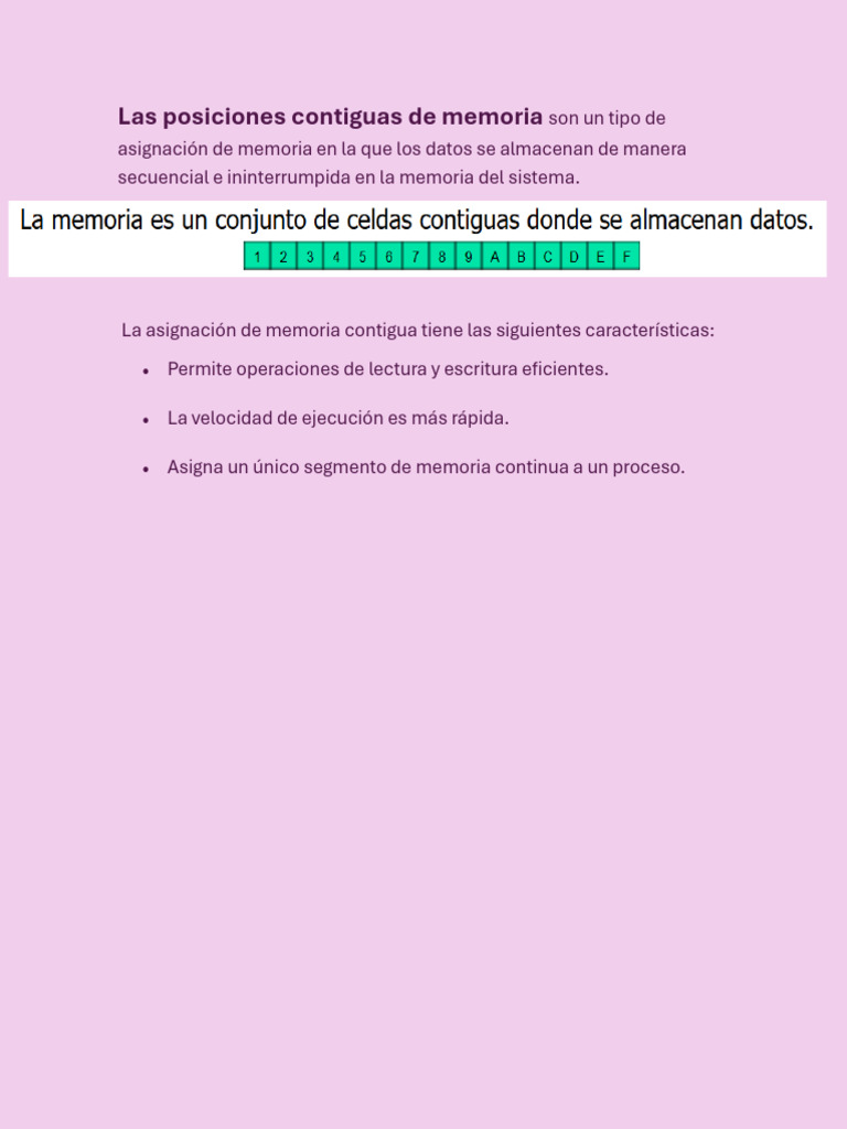Las posiciones contiguas de memoria | PDF