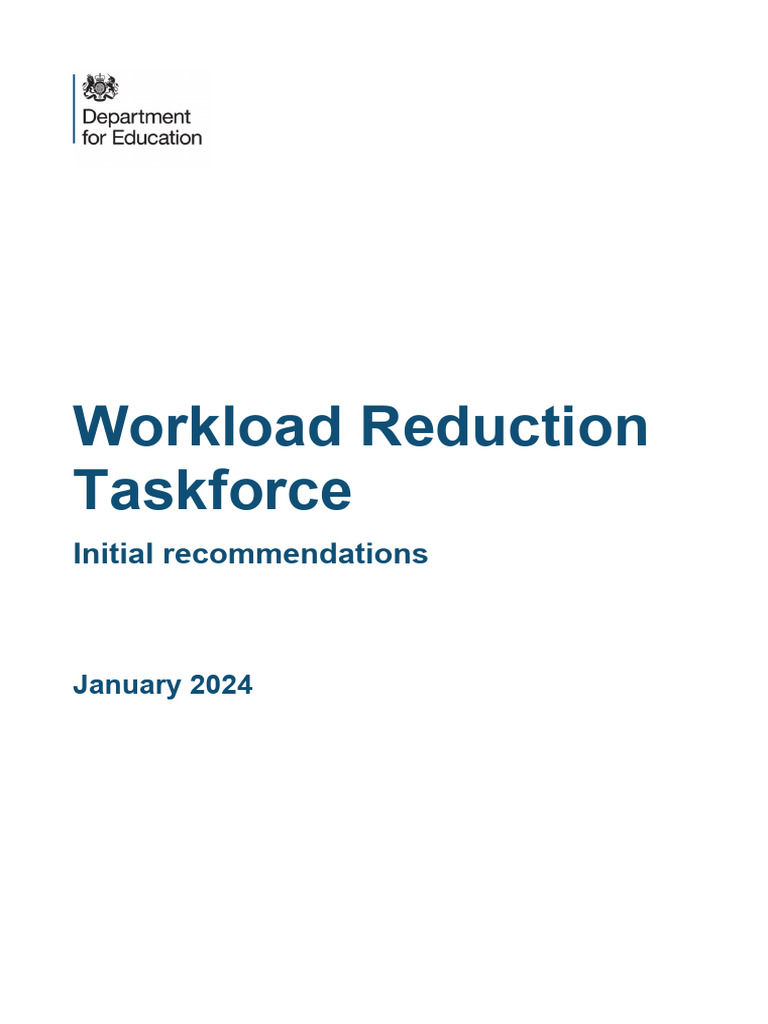 Workload Reducation Taskforce - Initial Recommendations | PDF | Teachers | Educational Technology