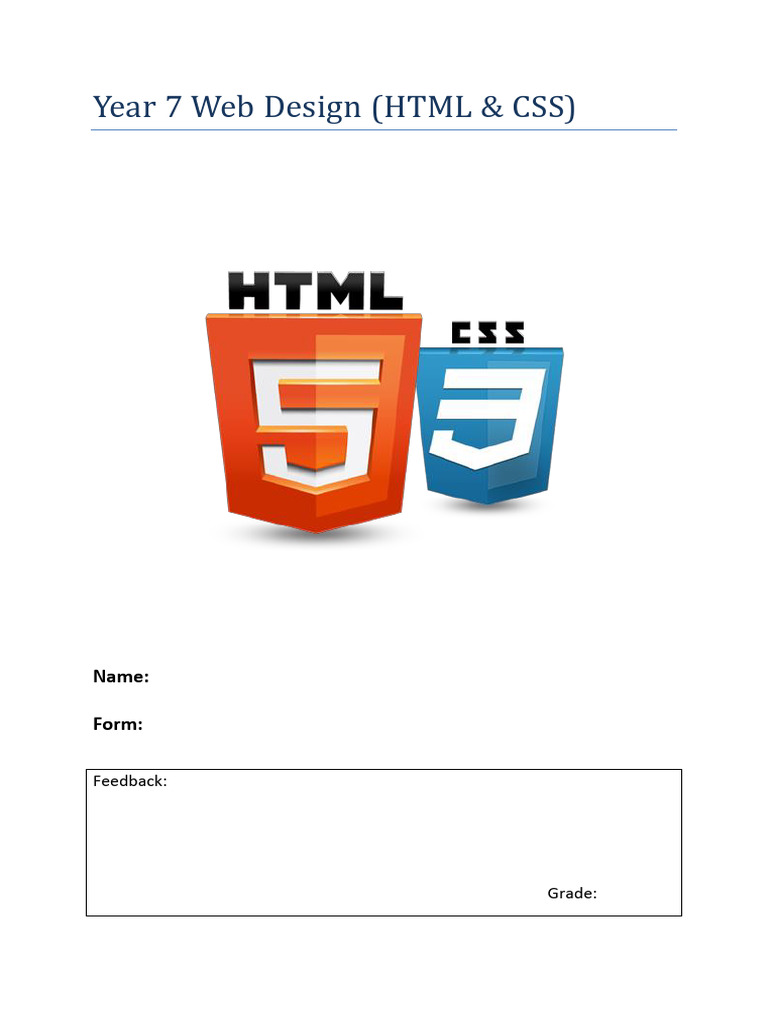 Year 7 Web Design Guide | PDF | Html Element | World Wide Web