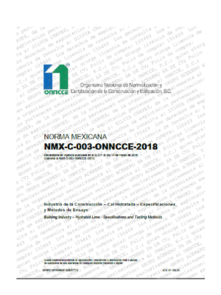NMX C 003 Onncce 2018 | PDF