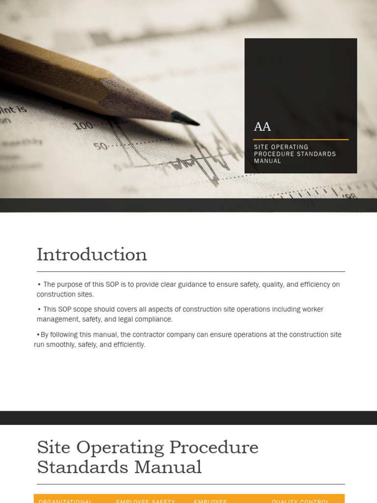 Construction Site SOP Standards Manual | PDF | Safety | Personal ...