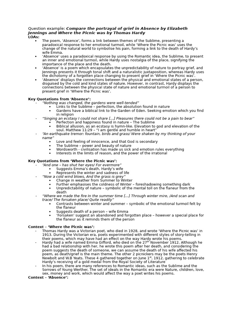 English Poem - Group B Absence | PDF | Poetry | Metre (Poetry)