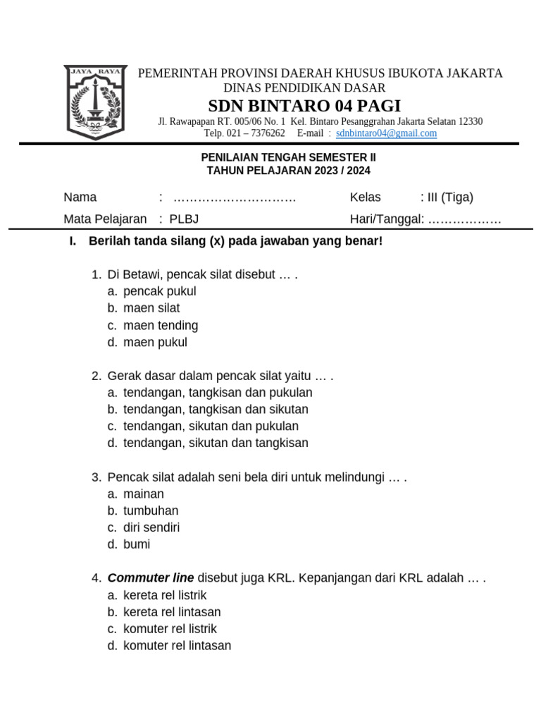 PLBJ Semester 2 | PDF