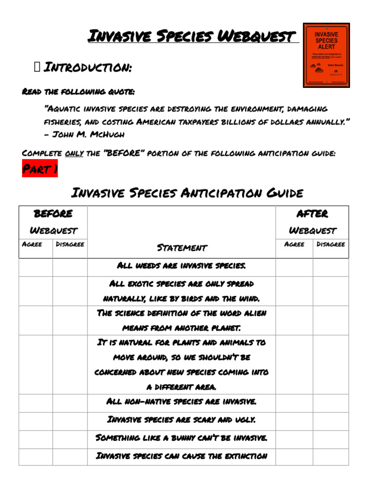 Invasive Species Webquest TPT | PDF | Invasive Species | Introduced Species