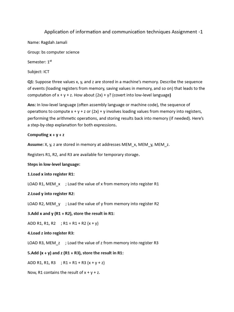 Ict Theory Assighnment 1 | PDF | Central Processing Unit | Computer Program