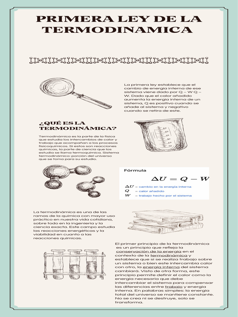 Infografía de La Primera Ley de La Termodinámica | PDF