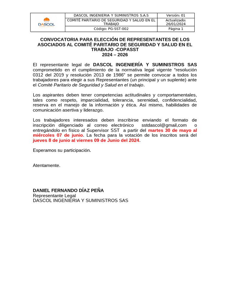 PG-SST-002 Copasst | PDF