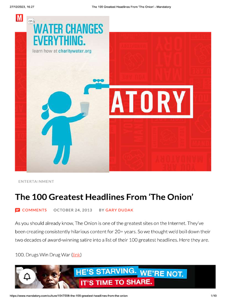 50 Onion Headlines | PDF