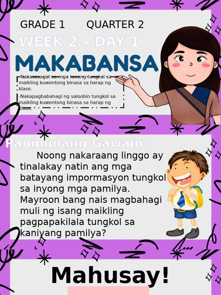 Grade 1 Q2 Makabansa Week 2 | PDF