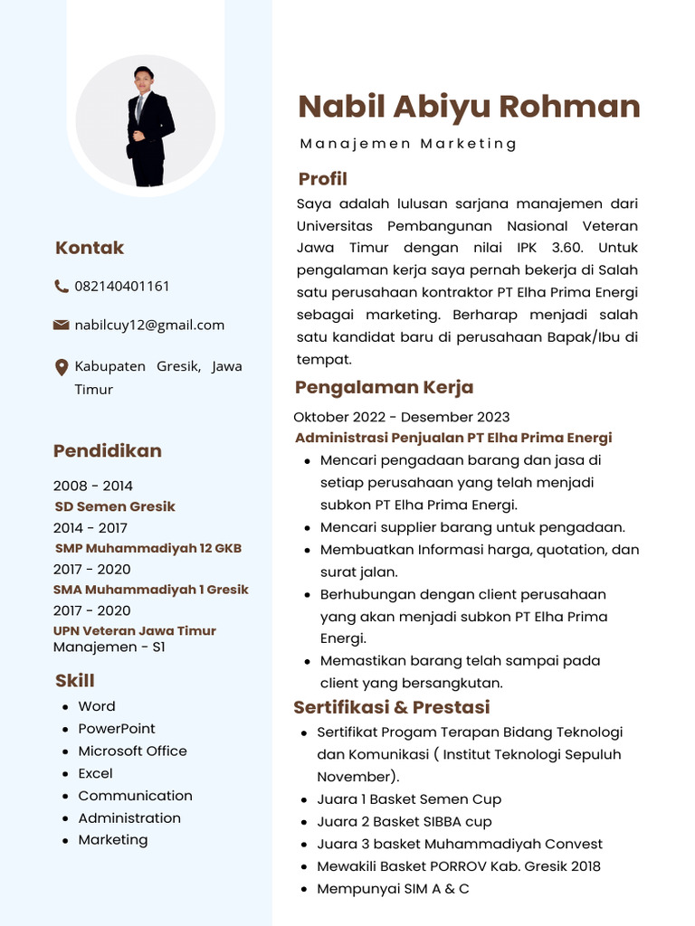 Profil Kandidat Marketing Berpengalaman | PDF