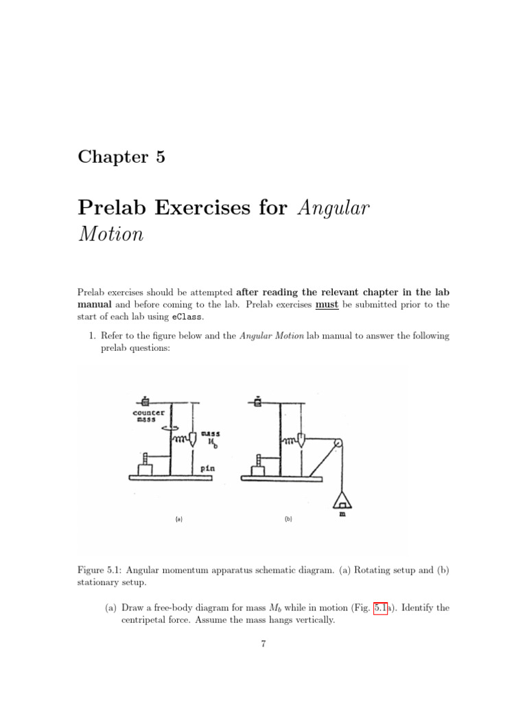 Angular Motion Prelab Exercises | PDF