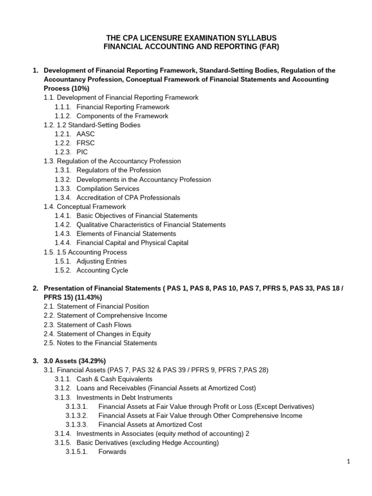 CPA Licensure Exam Syllabus 2025-2026 | PDF | Money | Corporations