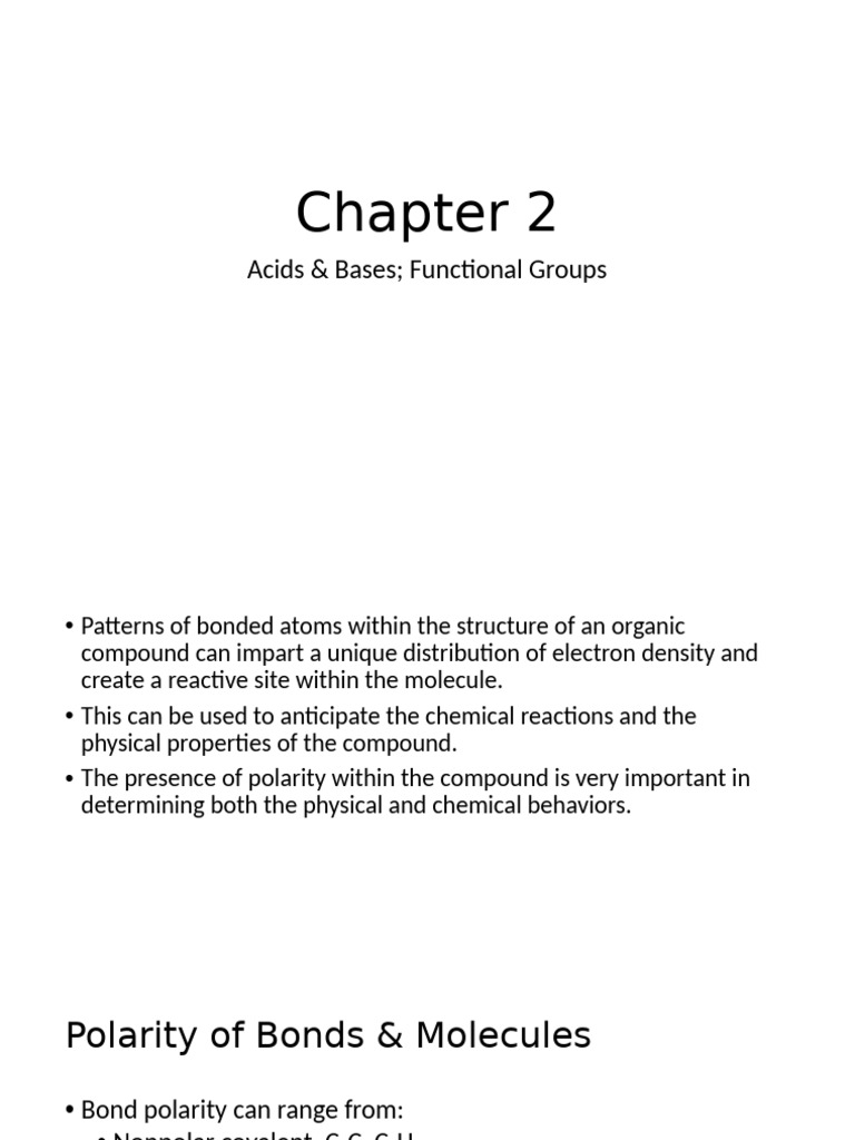 Chapter 2 Student Notes | PDF | Chemical Polarity | Chemical Bond