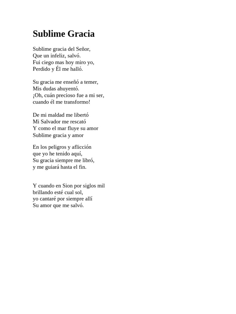 HIMNO - Sublime Gracia | PDF